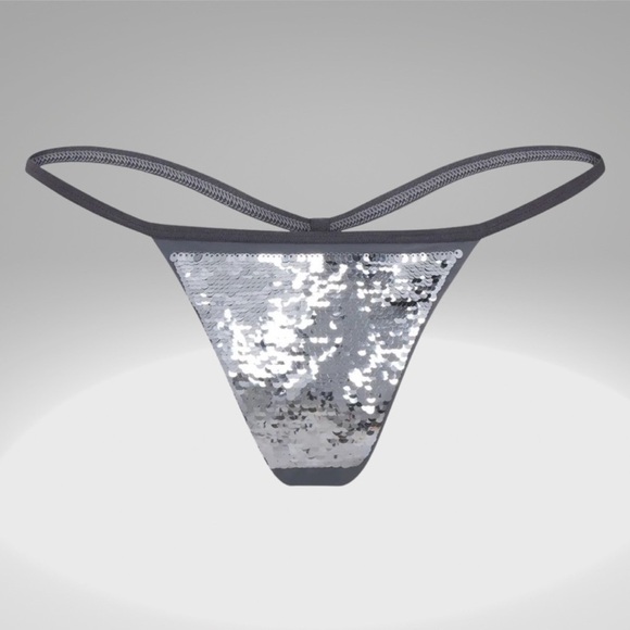 SKIMS | Intimates & Sleepwear | Ntw Skims Sequin String Thong Silver ...